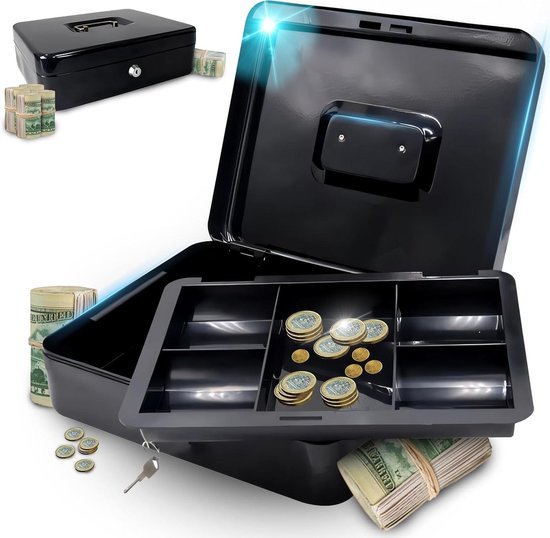 Lockable Cash Cassette - 30 x 24 x 9 cm - Powder-Coated Steel ...