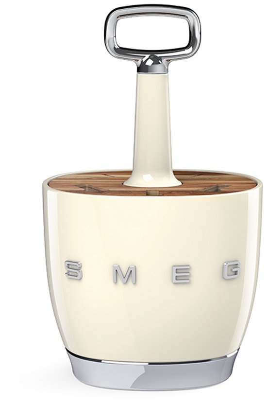 Smeg bestekhouder - Crème - Geschikt voor 6 personen - Acaciahout en ...