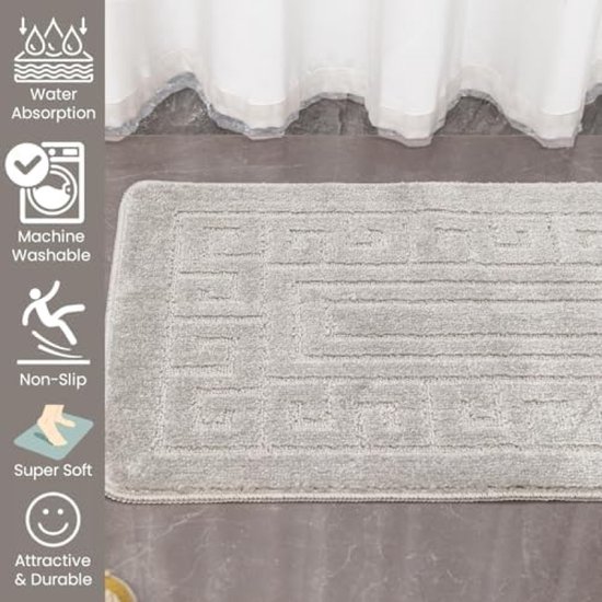Selbro ® Anti-slip badmat in Griekse stijl - Set van 2 badmatten ...