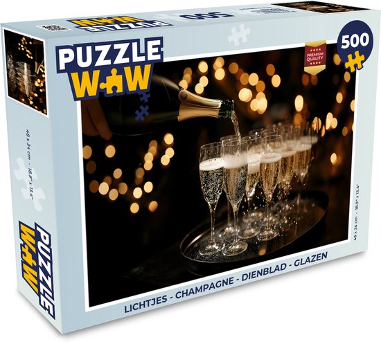 Puzzel Lichtjes - Champagne - Dienblad - Glazen - Legpuzzel - Puzzel ...