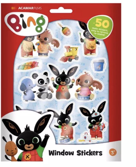 Bing Raamstickers - Onderweg - Jong en Oud - Duurzaam - Herbruikbaar ...