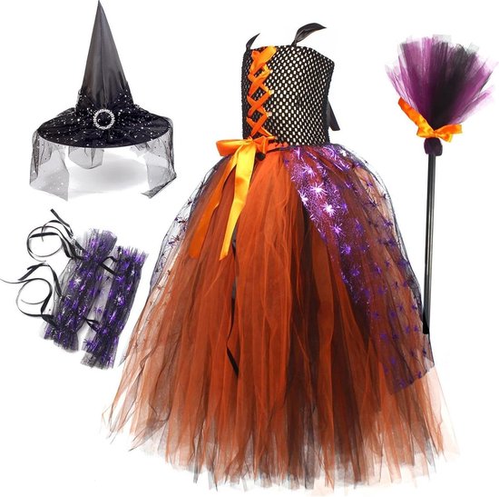 Fairytale Witch Costume for Girls - Halloween Tutu Set with Hat and ...