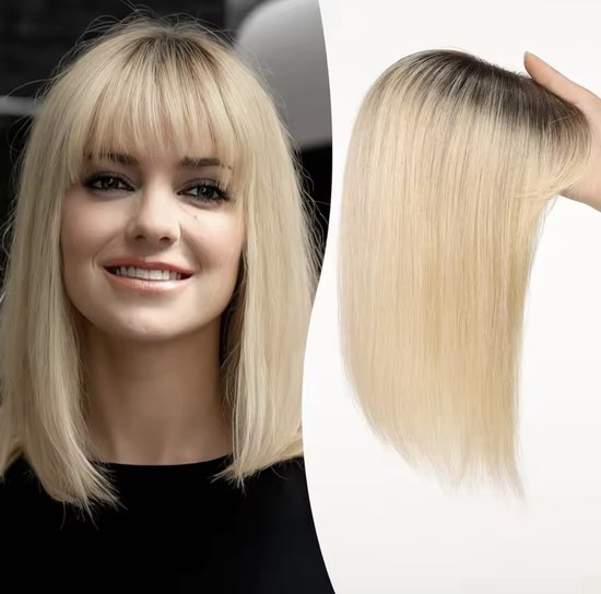 Topper extension[30 cm[100% echt haar[Haar stuk]The Hair Label] | bol