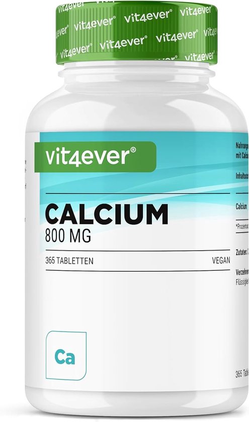 Calcium - 365 tabletten - 800 mg calcium uit calciumcarbonaat per ...