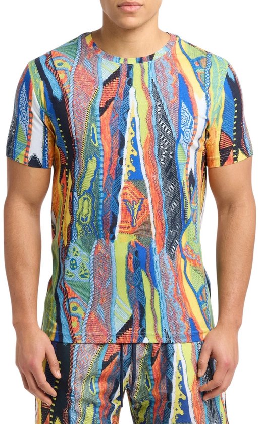 Carlo Colucci Heren T-shirt multi C3460/171 | bol