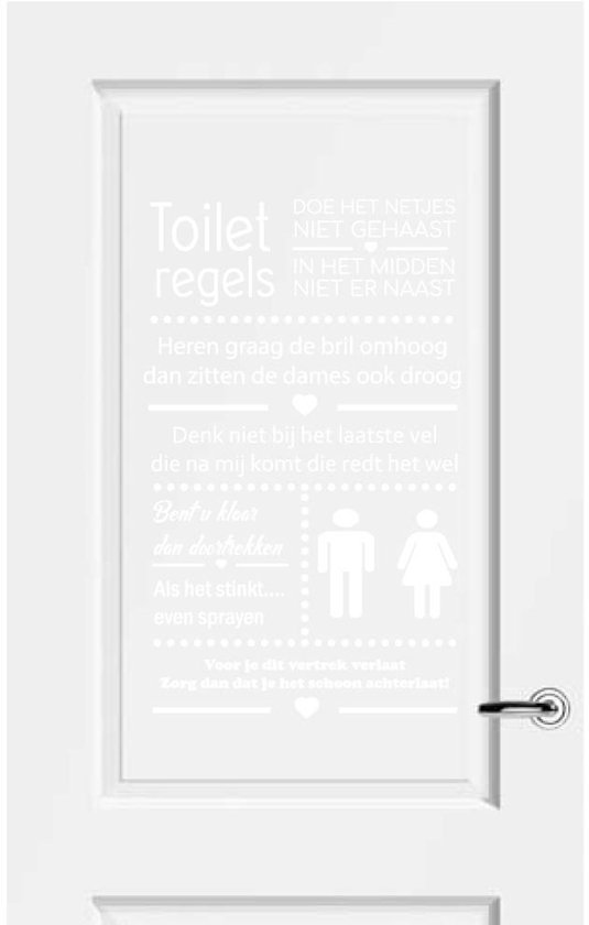 Muursticker Toiletregels - Goud - 40 x 66 cm toilet overige stickers - toilet | bol