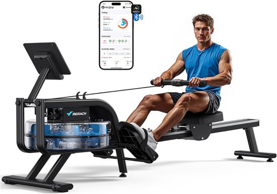 Merach Roeimachine Water Roeitrainer - Met app en bluetooth - 158 kg ...