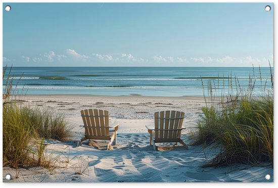 Tuinposter 90x60 cm - Tuindecoratie Duinen - Strand - Zee - Zomer - Poster voor in de... | bol