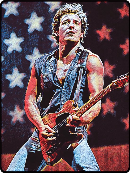 Signs USA - wandbord - dibond - Bruce Springsteen - Guitar USA vlag ...