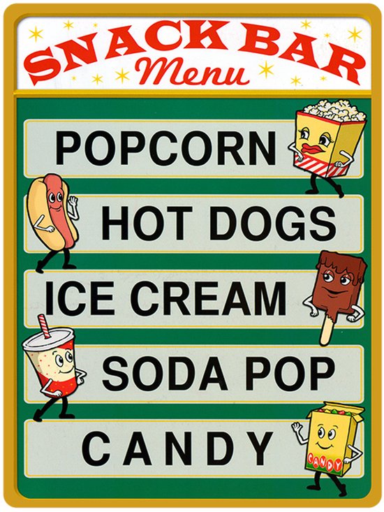 Signs USA - wandbord - dibond - Snackbar Menu - 60 x 45 cm | bol