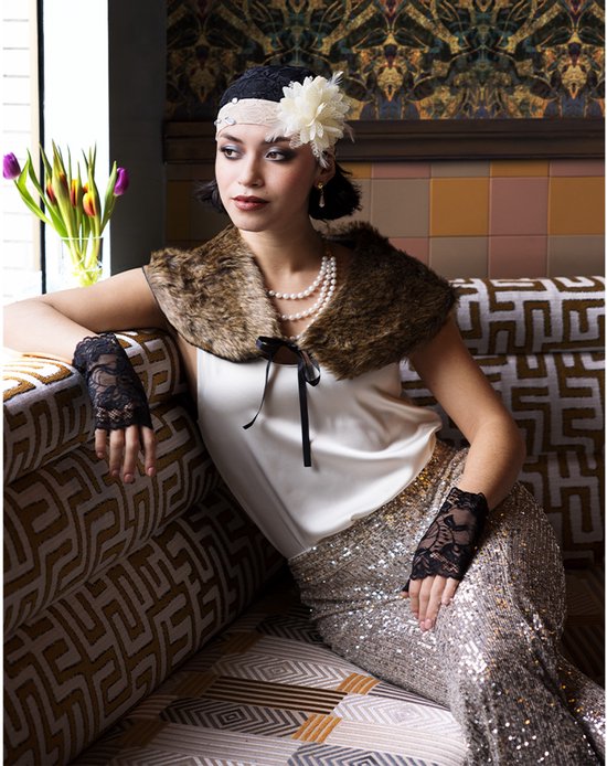 Boland - Paire de kanten Paris Zwart - Adultes - Femme - Charleston ...