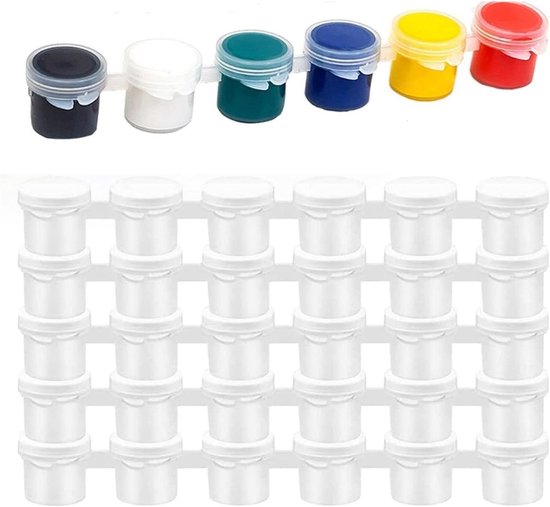 Verfstrips voor schilderen - lege verfpotten - mini-vazen met deksels ...