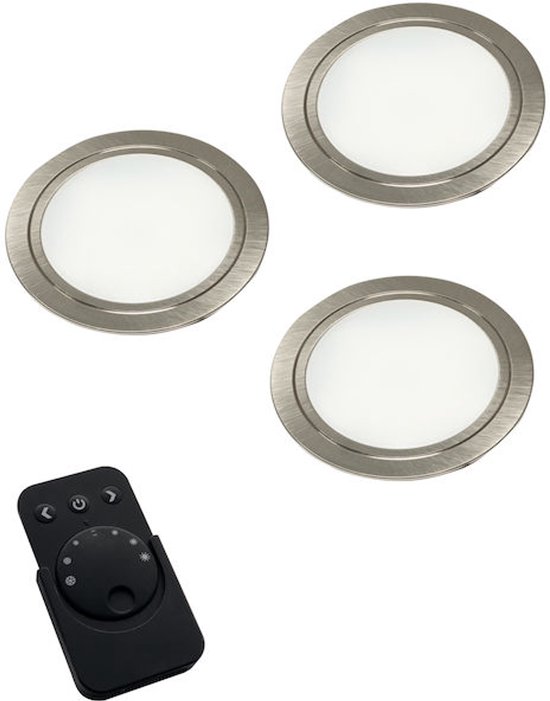 Chip Emotion Led set van 3 spots met dimmer onderbouw 12V/15W RVS | bol