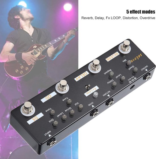 Multi Effect Gitaar Pedaal - Overdrive Delay Reverb Distortion FX LOOP - Knopaanpassing . | bol