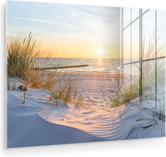 Glasschilderij - Acrylplaat - Zee - Duinen - Landschap - Schilderij glas - Foto op... | bol