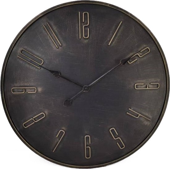 Industriële Wandklok 60 cm - Klok van Metaal - Wandklok Industrieel ...