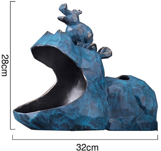 Hippopotamus Storage Box Statues,Creative Desk Decoration Tissue Box ...