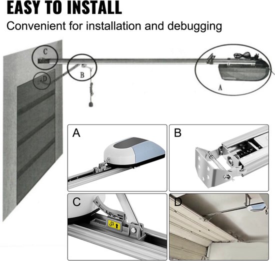 VEVOR Elektrische Deuropener Garagedeuropener Automatische Deuropener ...