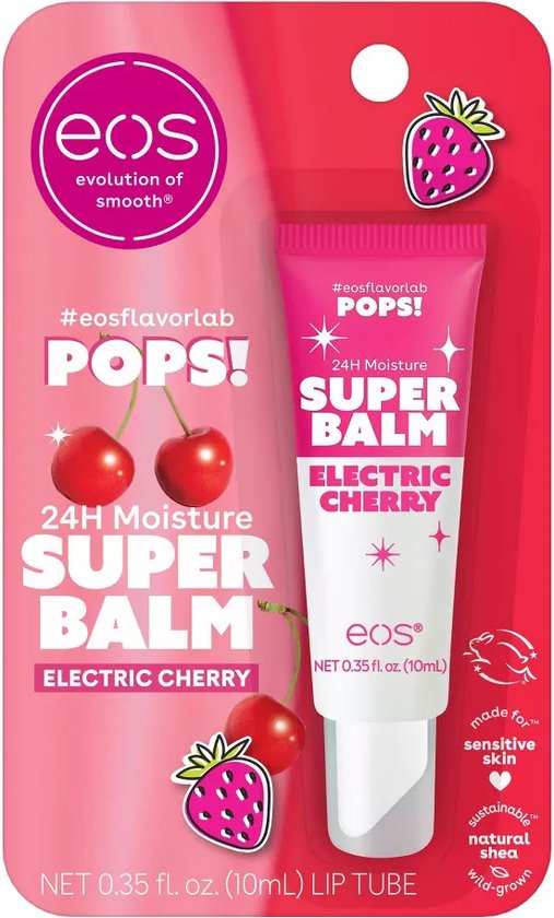 eos 24hrs Moisture Super Balm Pops - Lippenbalsem - Electric Cherry | bol