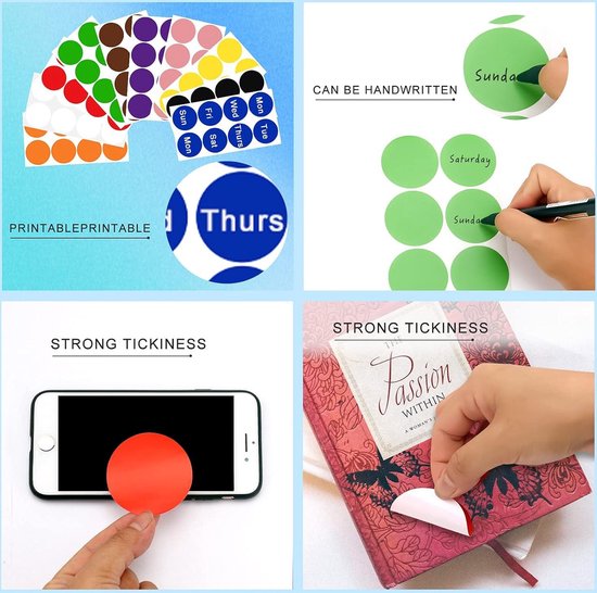 400st Ronde Dot Stickers 5cm - Kleur Codering Labels - Klas Kantoor ...