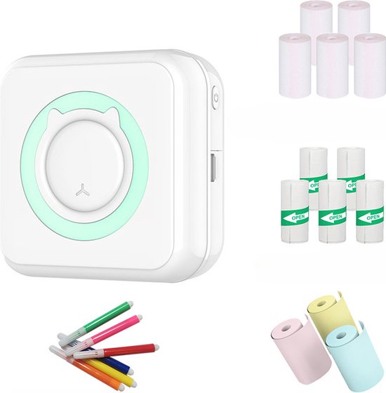Draagbare Mini Printer voor Mobiel - Inktloze Bluetooth Fotoprinter ...