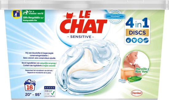 Le Chat Sensitive - Wasmiddelcapsules - Witte en Gekleurde Was ...
