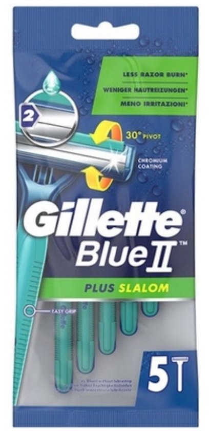 Gillette Blue II - Plus Slalom - Wegwerpscheermesjes - 5 Scheermesjes ...