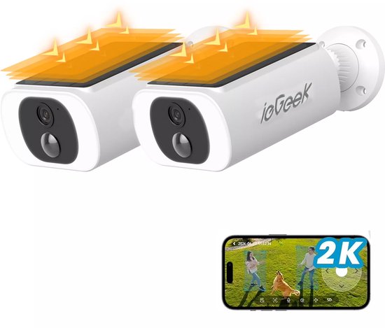 ieGeek 2K 3MP HD Buiten Bewakingscamera Batterij Wi-Fi - HD Draadloze Bewakingscamera... | bol