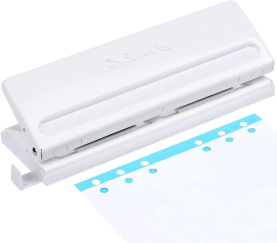 Mini-perforator - 6 gaten - voor verschillende papierformaten - wit | bol