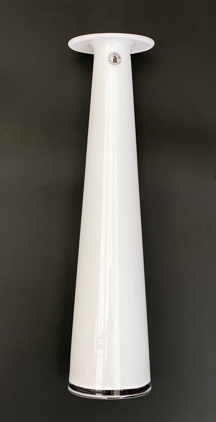 Design vaas - glas - wit - Handmade - Hoogte 40cm - voor enkele bloemen ...
