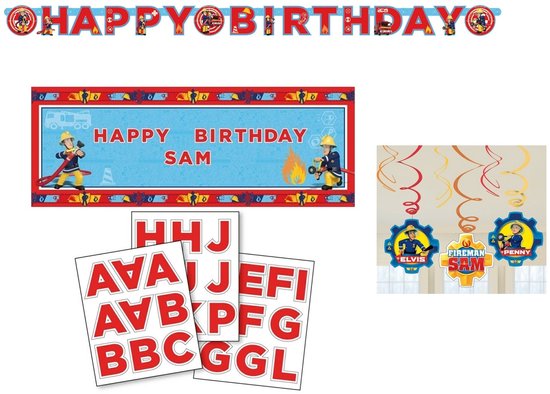 Amscan - Brandweerman Sam - Verjaardag set - Letter slinger - Banner ...