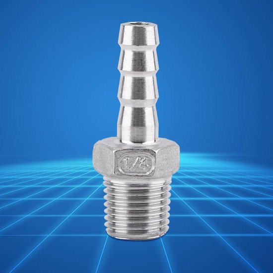 Male Thread Pipe Fitting BSP Barb Pipe Fitting (1/4"X8mm) - Stainless ...