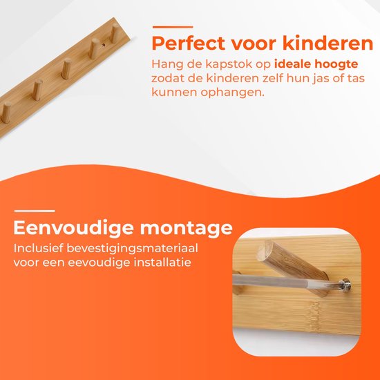 Joyful Parenting Kinderkapstok met 6 Haakjes - Inclusief ...