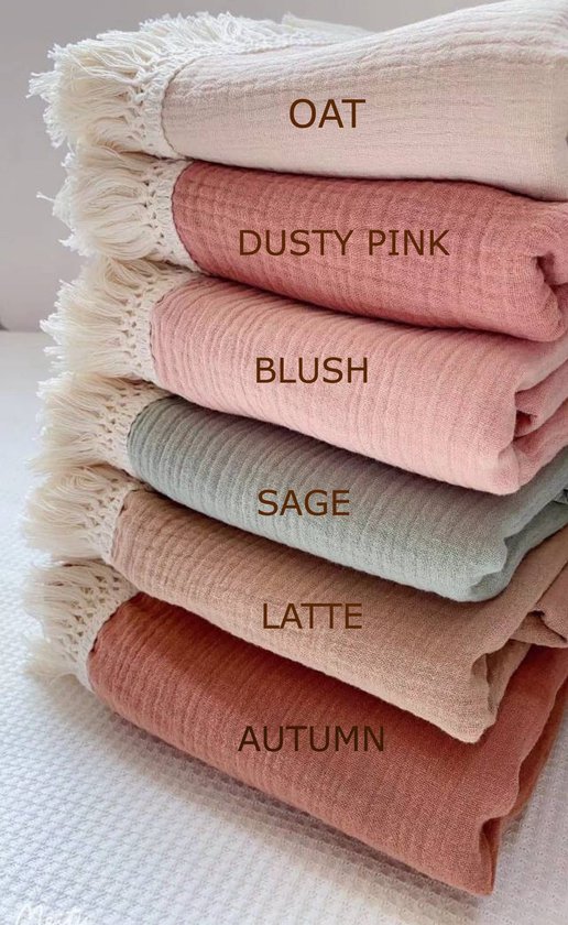 Aloonii Extra grote baby inbakerdeken met franje | 100% puur katoen ...