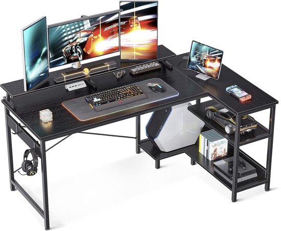 Gaming bureau L-vormig - Gamingtafel - Thuiswerkplek - Computertafel ...