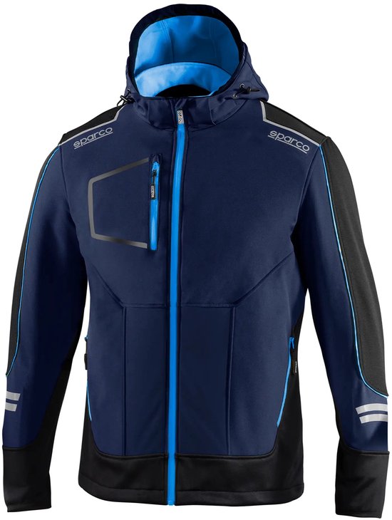 Sparco Tech Softshell Jas - Sportief, Winddicht en waterafstotend | blauw-lichtblauw /... | bol