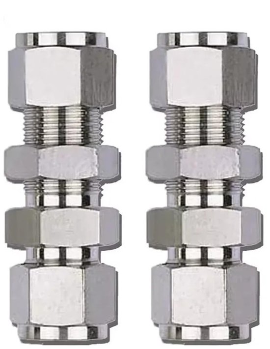 VPCPWTYZY 6mm 8mm 10mm 12mm Stainless Steel Compression Tube Fittings Bulkhead Union... | bol
