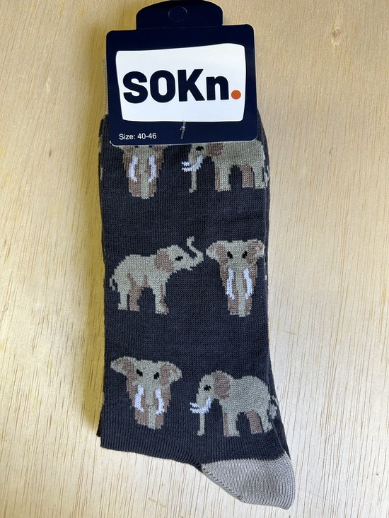 SOKn. Trendy sokken *OLIFANT* maat 40-46 (ook leuk om kado te geven ...