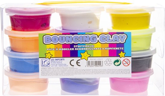 12x Stuiter Klei - Inclusief Mesjes - Bouncing Putty - 12 STUKS - Putty Klei - Voor... | bol