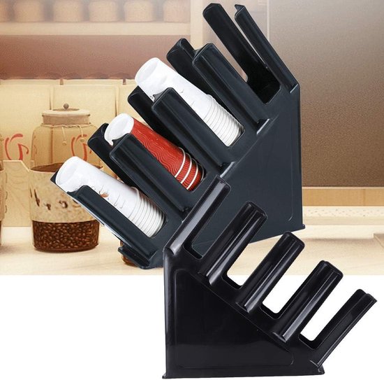 Beker en deksel houder - 4 roosters wegwerp melk thee papieren beker ...