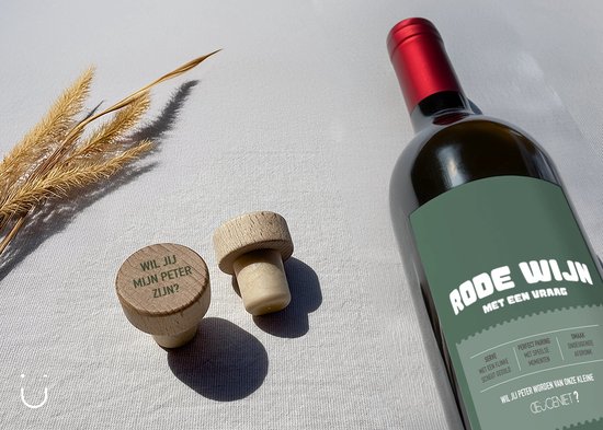 "Wil jij peter worden?" - Set voor rode wijn - Cadeau peter vragen ...