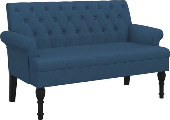 vidaXL Bankje met rugleuning - Blauw, 120 cm Comfortabele Bank ...