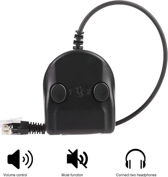 Adapter met telefoonheadset - Crystal headsetadapter voor callcenter ...