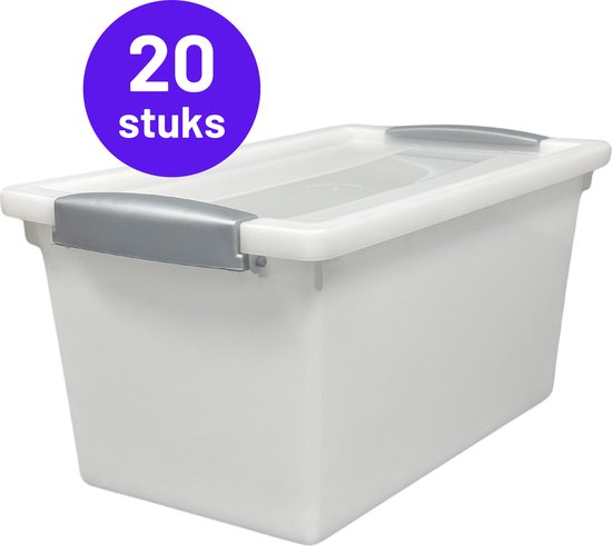 AVOID Opbergbox met Deksel 5L - Stapelbare Plastic Opbergdoos - 20x | bol