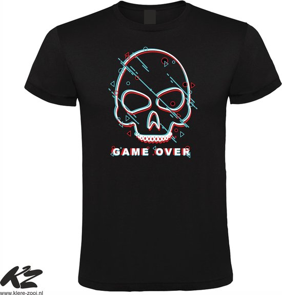 Game Over Skull - Unisex T-Shirt - S - Zwart | bol