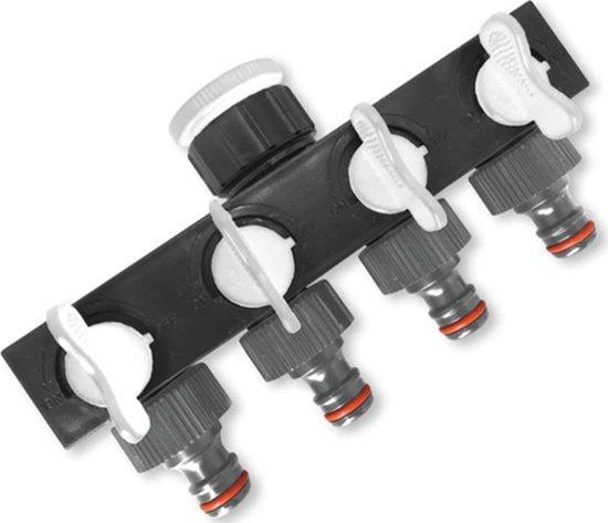 Waterverdeler - 4 uitgangen - past op Gardena of Hozelock aansluiting - 4-weg verdeler... | bol