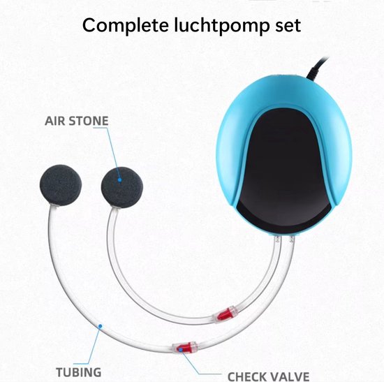 Aquarium Complete Luchtpomp Met 2 Aansluitingen - Inclusief Luchtstenen ...