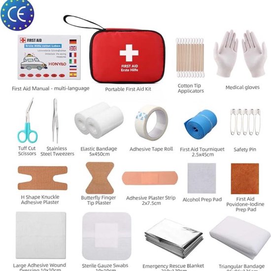 Noodpakket voor Thuis - Mini EHBO Kit - Kleine EHBO Set 90 Stuks ...