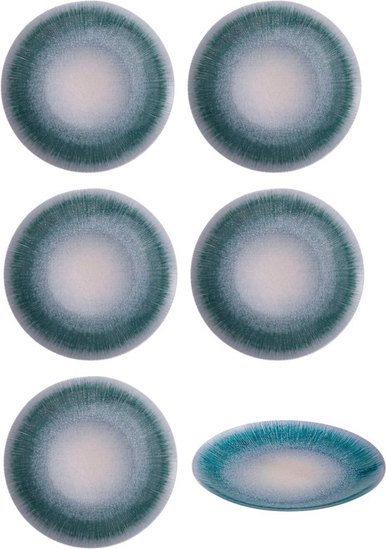 Hazel & Bos Juntos Azul ontbijtbord - bordenset 6 persoons - serviesset ...