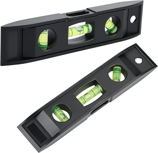Klein Waterpas Set - 2 Stuks Torpedo Waterpas met Magneet en 3 Libellen ...